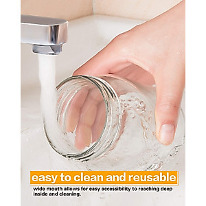 16 oz Mason Jars With Lids Regular Mouth 15 Pack-16 oz Glass Jars with Lids,Bulk Pint Clear Glass Jars For Meal Prep, Food Storage With 20 Labels (Silver Lids)