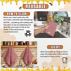 Li'l Things Eco-friendly Reusable Beeswax Bread bags | Set of 2 Sizes 13'x13' & 15’x 9’ | 6 Different Themes | Perfect Bag for Home-Baked | Store-Bought Bread | No Plastic | Red Zig Zag