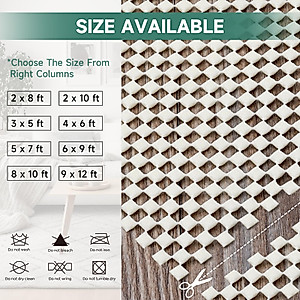 BALEINE Non Slip Rug Pad Rug Gripper for Hardwood Floors, Extra Thick Non Slip Mat Under Carpet (8'x10')