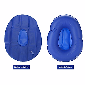 Sonew Professional Air Inflatable Potty Blue Seat Cushion Portative Chair Cushion Foldable Back Cushion