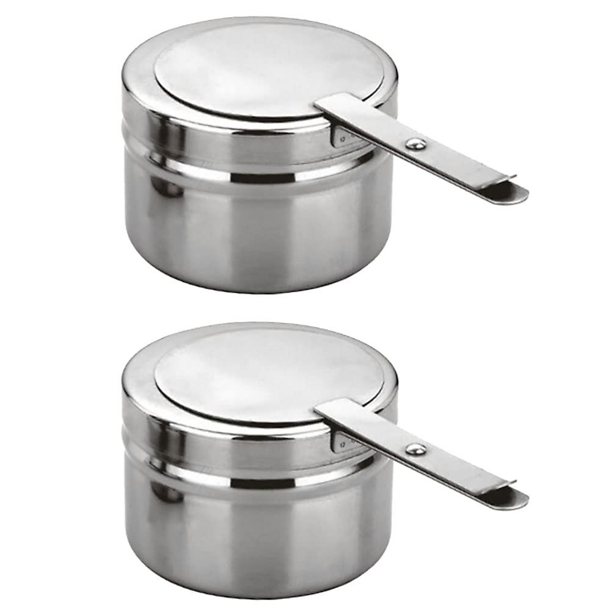 2pcs Steel Buffet Fuel Serving Dishes Chafing Dish Burner Holder Chafing Dishes& Food Warmers Fuel Holder Stainless Warming Trays for Buffets Party Tiny Fuel Holder Cans Small
