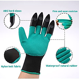 Gardening Gloves Set, 2 Pairs Breathable Rubber Coated Garden Gloves Comes with Grip Nails and Thumb Knife.Which Suit for Pruning, Picking and All Kinds of Gardening