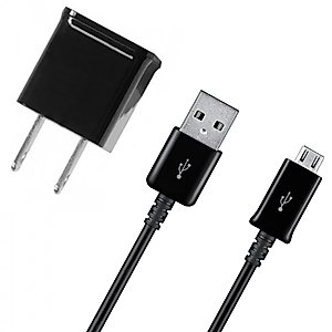 Genuine Charging 1A Wall Kit Upgrade Compatible with Panasonic Lumix CM1 as a Replacement Plus Detachable Hi-Power MicroUSB 2.0 Data Sync Cable! (Black 110-240v)