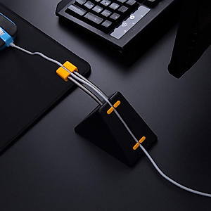 [New] Hotline Games Mouse Bungee, Mouse Cord Clip Cord Management System Fixer Holder for Esports FPS Game (Black-Orange)
