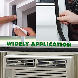 Forestchill Insulation Foam Seal Tape for Air Conditioner, 1" W × 1" T × 13' L High Resilience Weather Stripping for Doors and Windows, Air Conditioning Seal Strip, 2 × 6.5 Ft