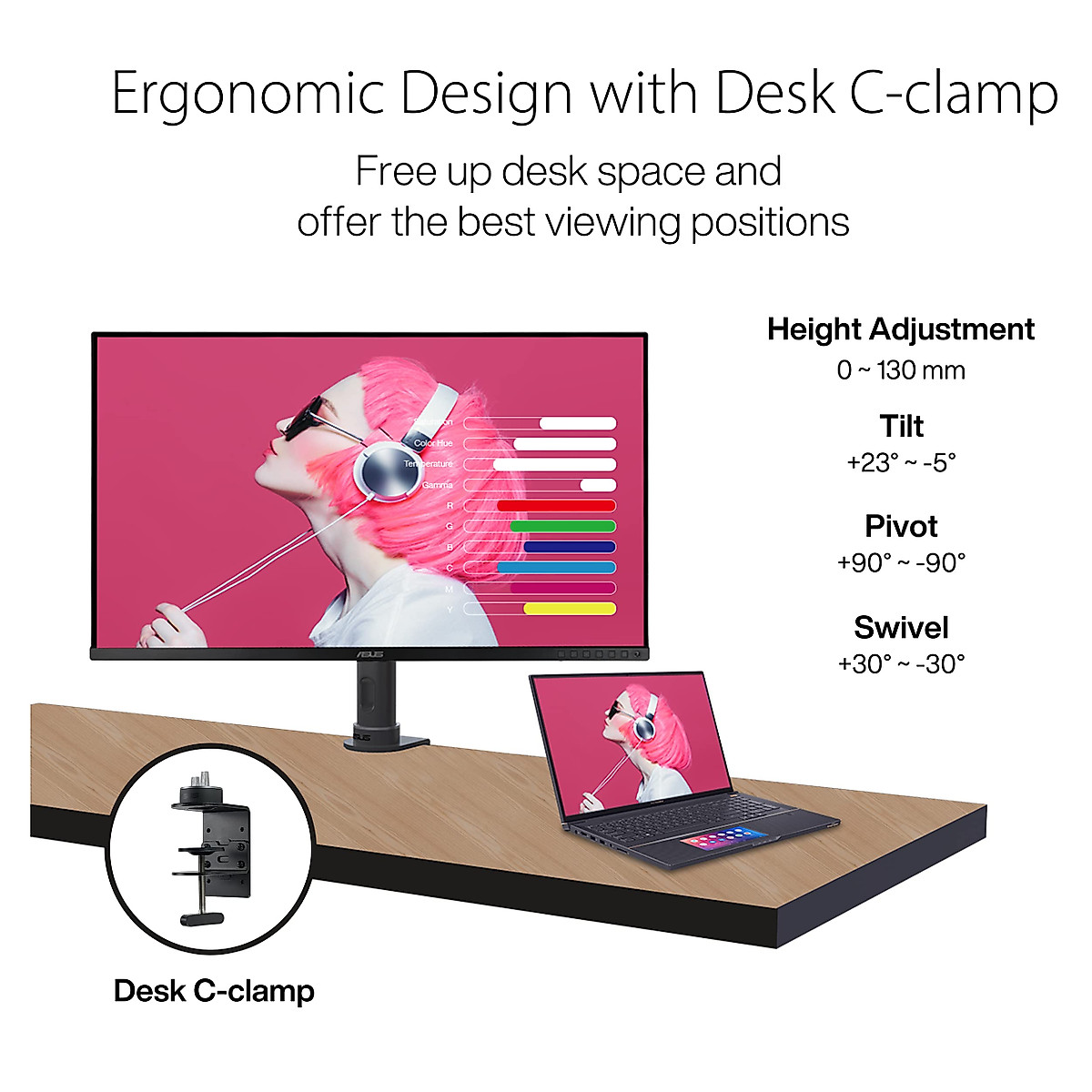ASUS ProArt Display 32” 1440P Monitor (PA328CGV) - IPS, 165Hz, 95% DCI-P3, 100% sRGB/Rec.709, ΔE < 2, Calman Verified, USB-C Power Delivery, HDMI, USB 3.1 Hub, Compatible With Laptop & Mac Monitor
