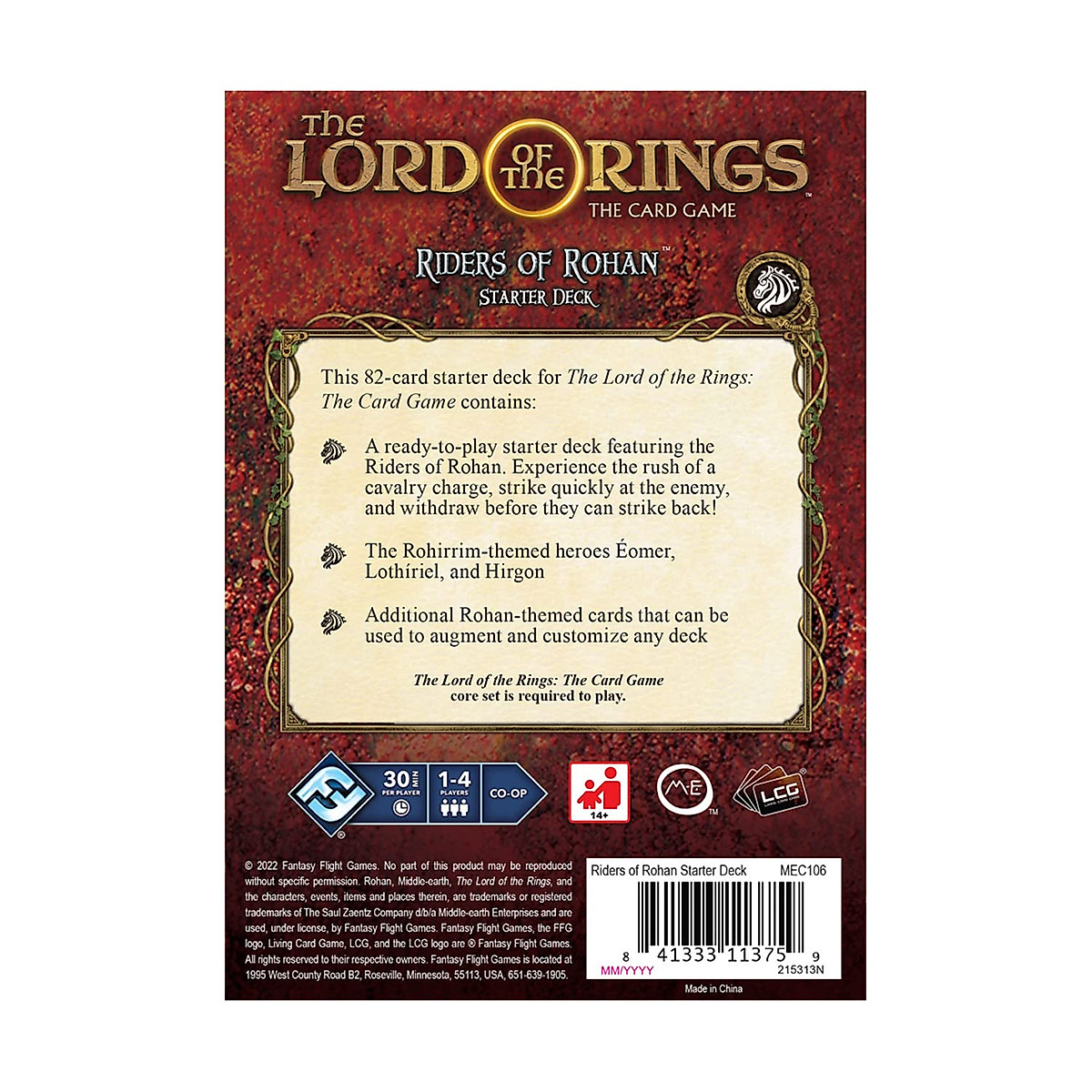 The Lord of the Rings The Card Game Riders of Rohan STARTER DECK - Cooperative Adventure Game, Strategy Game, Ages 14+, 1-4 Players, 30-120 Min Playtime, Made by Fantasy Flight Games