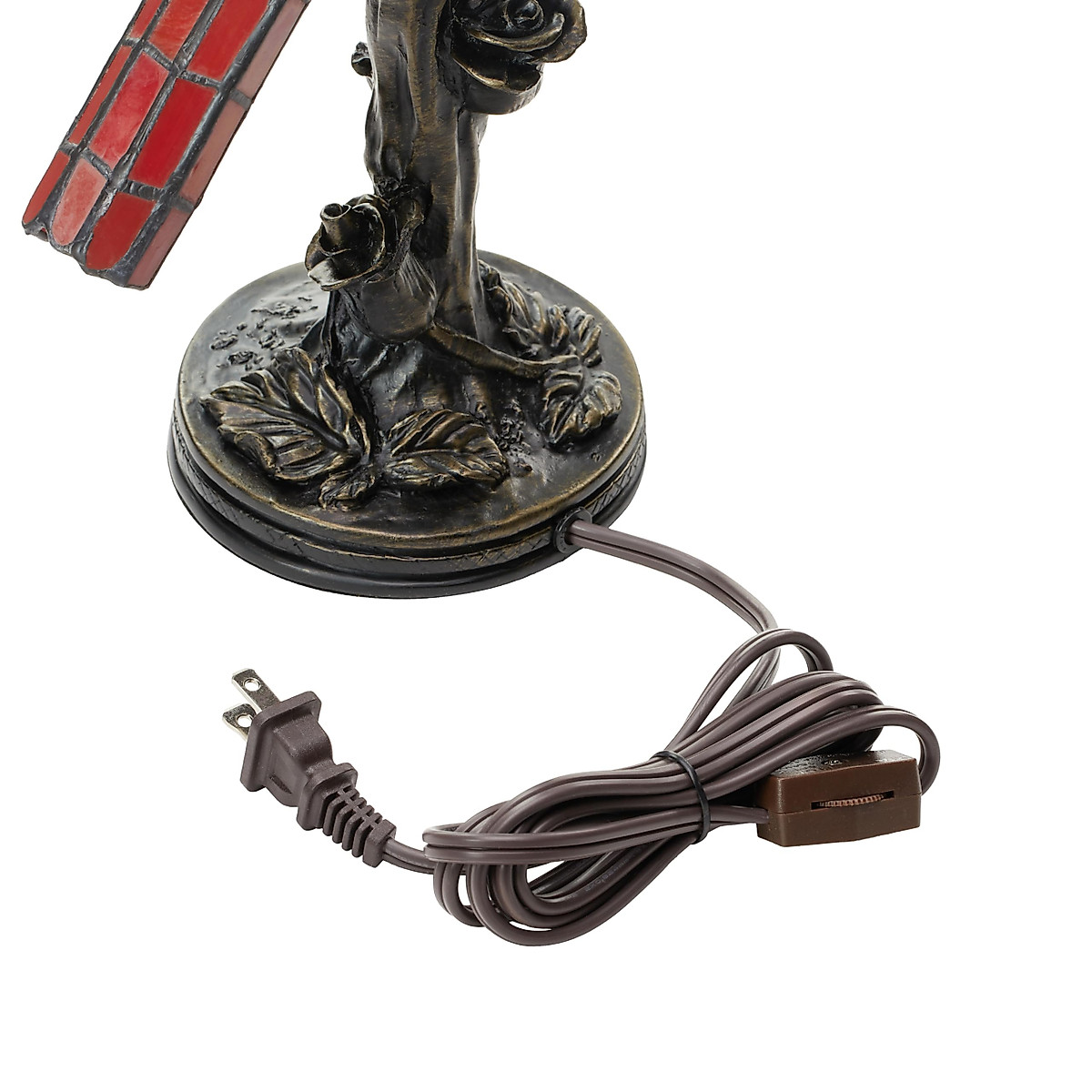 RIVER OF GOODS Stained Glass Bird Accent Lamp - 8" W x 13.5" H - Tiffany Style Table Lamps for Home, Office Desk, Bedroom, Nightstand - Blue Jay Decor