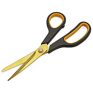 CCR Scissors 8 Inch Soft Comfort-Grip Handles Sharp Titanium Coating Blades, 4-Pack