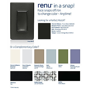 Leviton RKG15-OB Renu 15-Amp Tamper Resistant GFCI Color Change Kit Face Cover, Onyx Black