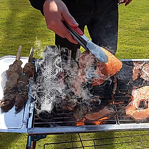 12" Pellet Smoker Tube for pellet Grill 2 Pack Cold Smoker Generator for BBQ Stainless Steel Wood Pellet Tube Smoker Fit Electric Gas Charcoal Grill, Provides Food tong and Brush and Hook