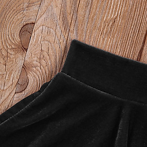 Mubineo Toddler Baby Girl Basic Plain Velvet Skirt Casual Tutu Skirts (Black, 12-18 Months)