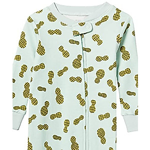 Amazon Essentials Baby Boys' Snug-Fit Cotton Footed Sleeper Pajamas, Pack of 3, Elephants, 12 Months