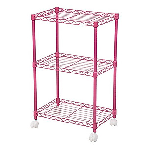IRIS USA CBM-44073 Small Wire 3-Tier Colored Shelf, Pink