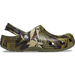 Crocs Unisex Classic Hemp Leaf Clogs, Half Baked and Weed Graphics, Army Green/Multi, Numeric_6 US Men