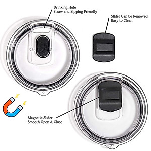 4 Pack Magnetic Tumbler Lids for Yeti Rambler 20oz with Magnetic Splash Resistant Slider Spillproof Replacement Cover for Yeti Ozark Rambler Trail Old Style RTIC Coffee Tumbler Mugs, BPA Free