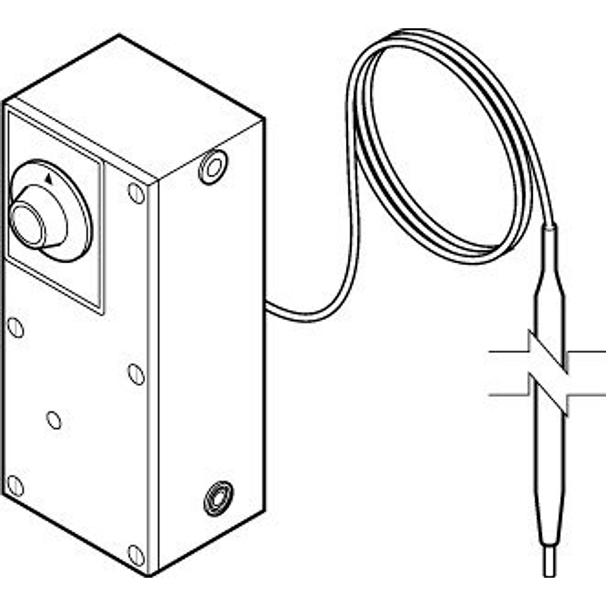 Schneider Electric TK-4212 Pneumatic Bulb. Thermostat, Averaging Bulb. Style, 15 psi Ra/20 psi Da Supply Air Pressure, 4-5/8" Height, 2-1/8" Width, 1-5/8" Length