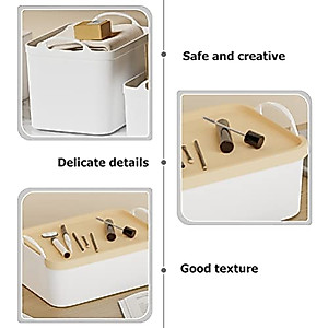 Zerodeko 2pcs Plastic Storage Baskets With Lid Desktop Organizer Bins Stackable Storage Bins Shelves Lidded Container with Handles for Closet Playroom Classroom Office