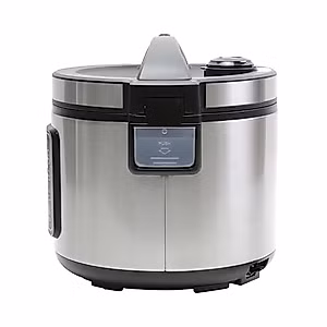 West Bend Rice & Grain Multi Cooker Programmable with 9 Preset Functions, Features Delay Start and Keep Warm Functions and Steam Basket, 20 Cups Cooked, Stainless Steel