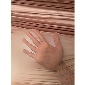 Power Mesh Fabric – 60 inch Width, Lightweight 4-Way Stretch Blend of Synthetic Fibers and Spandex, Perfect for Bra, Control-Topped Pantyhose, and Swimwear Linings (Mocha)