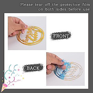 33 PCS Mini Ball Cake Topper Cupcake Insert Acrylic Cake Topper Artificial Dried Flowers Cake Decorations for Anniversary Graduation Birthday Party Baby Shower (Black, Gold)