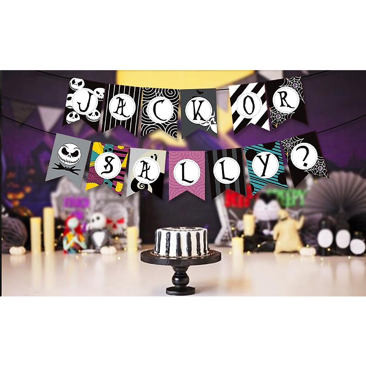 Nightmare Before Christmas Decorations Nightmare Before Christmas Gender Reveal Jack Skellington Birthday Decorations Halloween Gender Reveal for Halloween Party Decorations Supplies