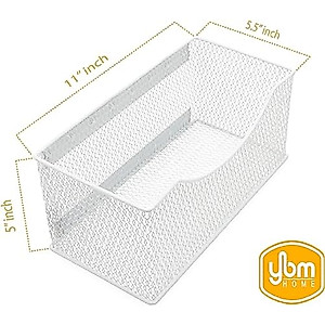 YBM HOME Mesh Magnetic Storage Basket Organizer with Extra Strong Magnets Holds Your Whiteboard and Locker Accessories, Perfect as Marker and Pencil Holder for Office, (1, Large) White