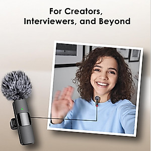 Mini Mic Pro (Newest Model), Wireless Microphone for iPhone, iPad, Android, Lavalier Microphone for Video Recording - 2 Pack iPhone Mic Crystal Clear Recording with USB-C for Podcast Microphone, ASMR