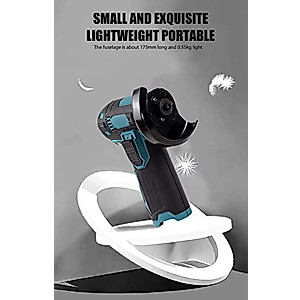 Weytoll 12V Cordless Brush Angle Grinder Kit, Grinding Disc 3/76mm, 19500rpm Electric Grinding Tool Mini Grinder Handheld Cutter with 2pcs 12V1300mAh Batteries and 6 Cutting Discs, Blue