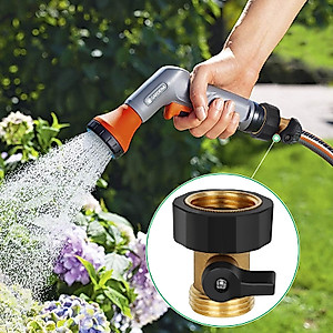 2PCS Garden Hose Shut Off Valve, 3/4 Heavy Duty Shut Off Valve, Hose On/Off Valve Garden Hose Connector, 4 Extra Rubber Washers.