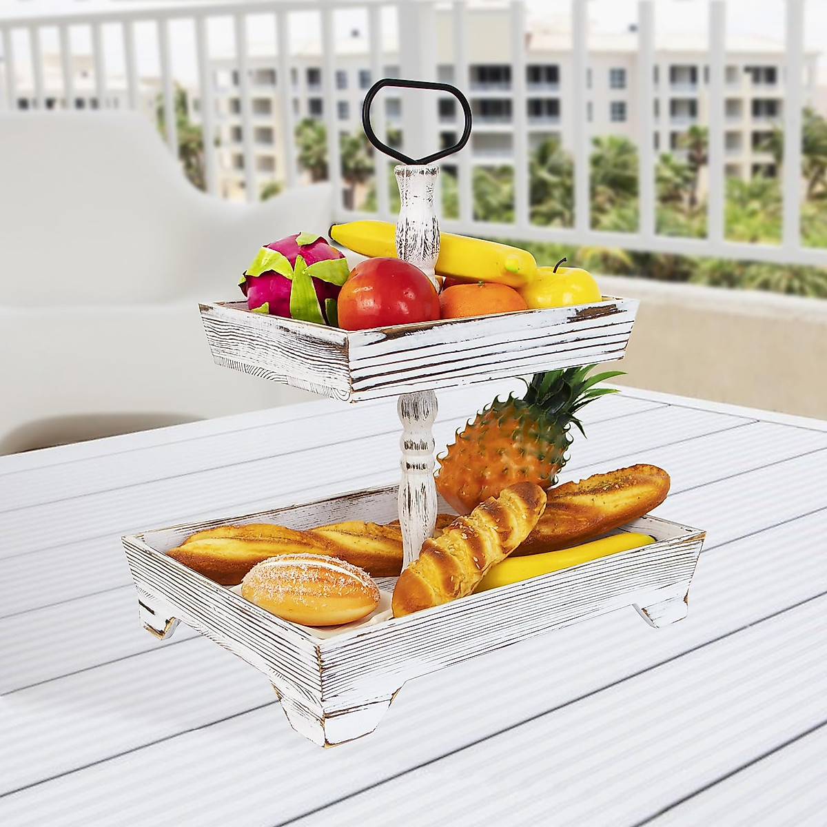 Tier Tray Decor Stand - Tiered Design for Dining Tables, Seasonal Decoration for Family Gatherings, Suitable for Halloween & Christmas