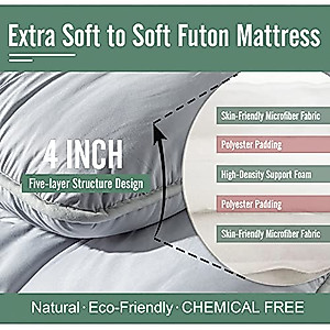 NeuType Futon Mattress Sleeping Mat on Floor for Adults - Suitable for Camping, Road Trip, Guest Room, Japanese Futon Mattress, Queen Size