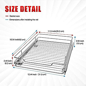 G-TING Pull Out Cabinet Organizer, Heavy Duty Under Sink Slide Out Storage Shelf Sliding Drawer Organizer for Pantry, Home, Kitchen, Bathroom, 2 Pack
