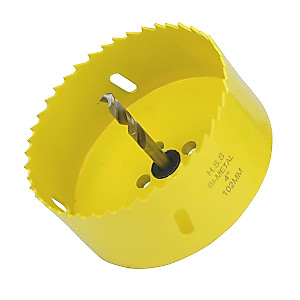 JIECHENG Bi-Metal 4 inch Hole Saw with Arbor Mandrel for Cutting Wood,Cornhole Boards,Drywall,Plasterboard,Plywood,Steel,Aluminium,Brass,Copper,Zinc,Tin,102mm