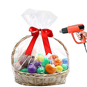 Extra Large Shrink Wrap Bags for Gift Baskets, 32x40 inches Clear PVC Heat Gift Basket Shrink Bags 20Pack