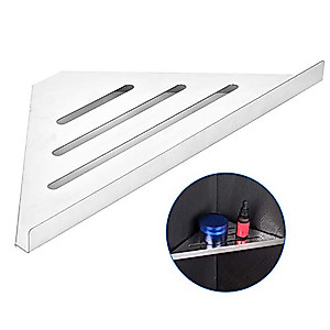 OUKENS Rack Bathroom Corner Shelf, Stainless Steel Triangular Storage Shelf Shower Corner Shelf Rack Organizer for Home Bathroom(Punching)