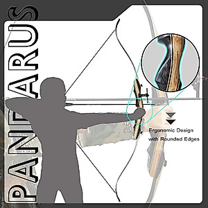 PANDARUS Wooden Takedown Recurve Bow 62" Right Handed for Outdoor Training Practice Recurve Bow for Adult & Youth Beginner (35lbs, Right Handed Pro)