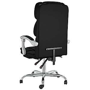 Reclining Office Chair,with Rolling Wheels with Adjustable seat Height Suitable for Office, Home, Study Space, Conference Room or Play Facility Black Faux Leather