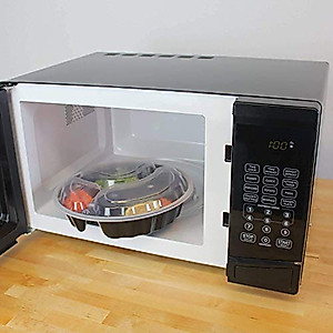 50pcs 48oz Meal Prep Round Containers 3 Compartment w/Lids Food Storage 25 set