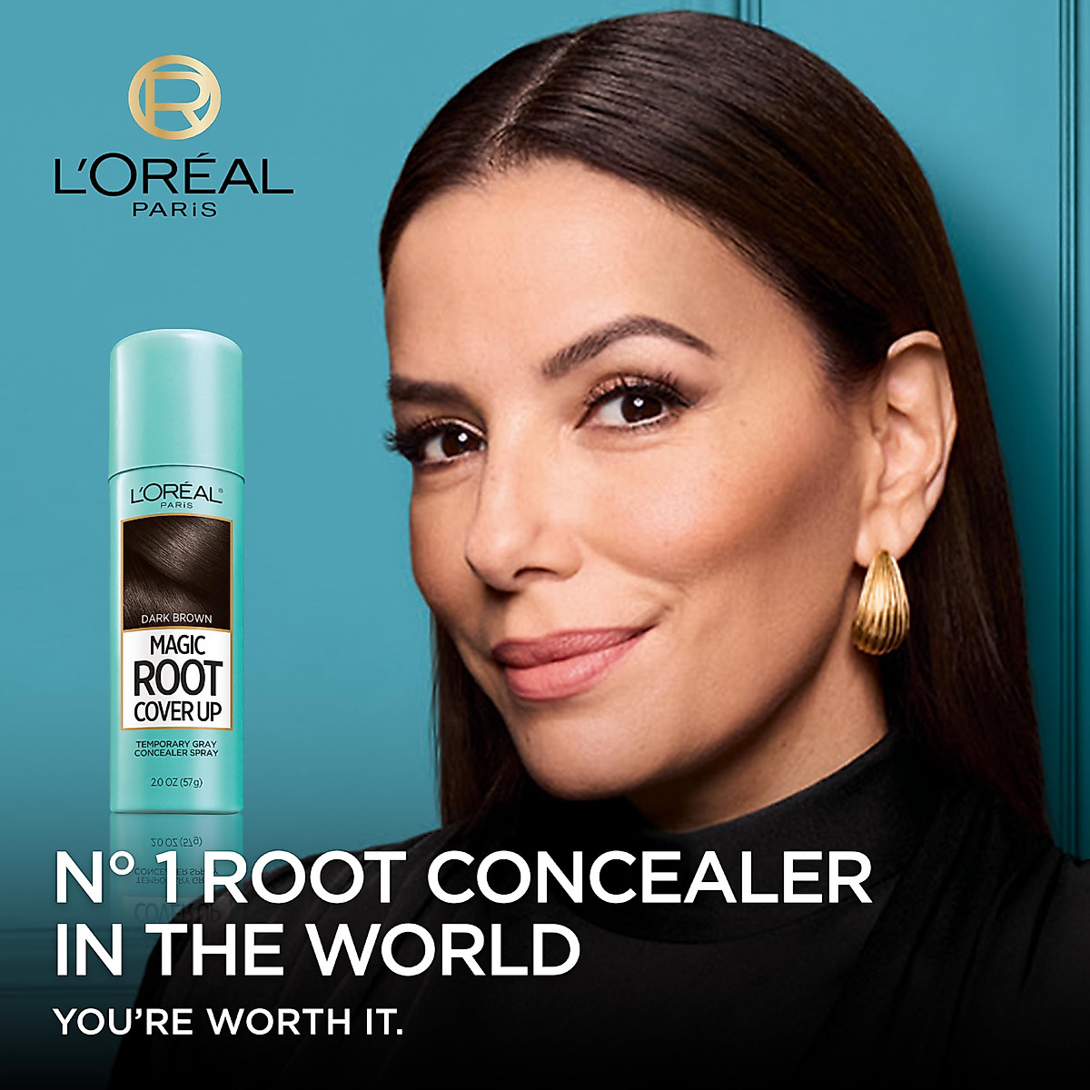L'Oreal Paris Root Cover Up Temporary Gray Concealer Spray, Hair Color Spray with Filling & Thickening Coverage, Medium Brown, Packaging May Vary