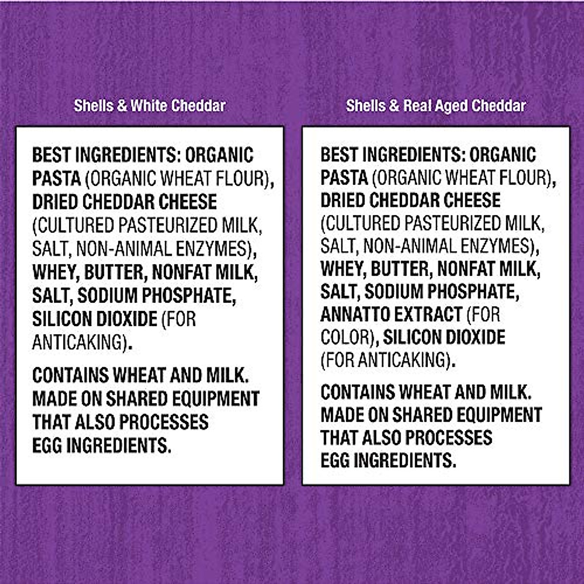 Annie's Organic Macaroni and Cheese Variety Pack, Shells & White Cheddar and Shells & Real Aged Cheddar, 6 oz (Pack of 12)