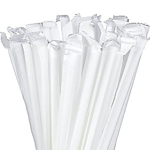 Concession Essentials Paper Wrapped Clear Giant Plastic Drinking Straws. Thickness is .3mm and Length is 10.25 Inches.7.5mm Thick and Paper Wrapped (CEClearGiant10wrapped-300Count)