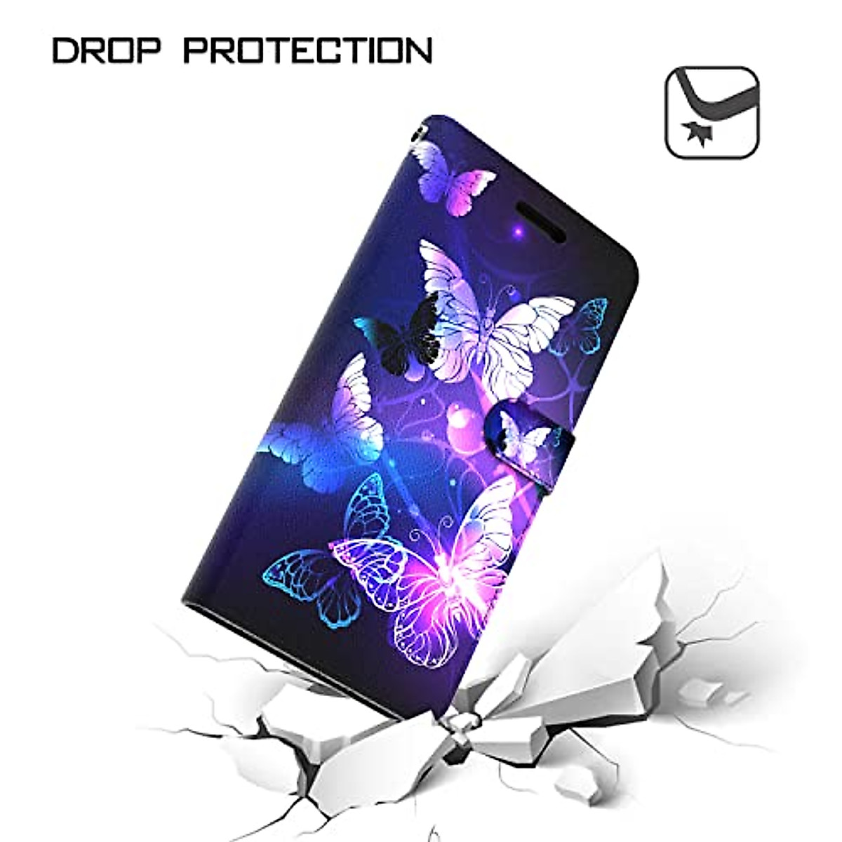 EnCases for Samsung Galaxy A14 5G Case,Samsung A14 5G Case Wallet with Hand Strap Galaxy A14 5G Case PU Leather Clip Flip A14 5G Wallet Case with ID Card,Credit Card Pocket Holder Kickstand,Butterfly