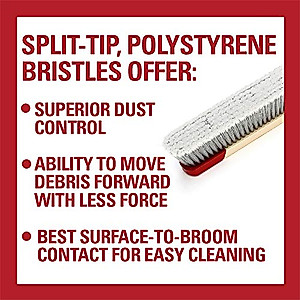 Harper 2224P1 Premium Indoor Smooth-Surface Hardwood 24 in. Push Broom, Brown