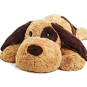 LELELONG Weighted Stuffed Animals for Anxiety 30'' 5lbs Weighted Dog Plush for Adults Kids 5 Pounds Brown