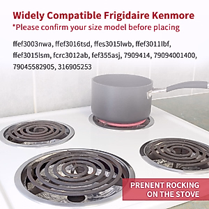 COZZIVITA 316048413 and 316048414 Stove Burner Drip Pans for Electric Stove Top - Perfectly Fit Frigidaire Kenmore Electric Range -Thickening to Prevent Bending and Rust - Include 2 x 6 in, 2 x 8 in