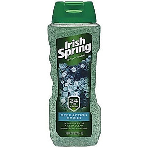 Irish Spring Body Wash Deep Action Exfoliating Scrub, 18 Fl Oz (Pack of 2)