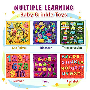 EFO SHM Baby Tissue Box Toy - Baby Toys 6-12 Months - Montessori Toys for Babies 6-12 Months, Infants Contrast Crinkle Sensory Toy for 1 Year Old Boys Girls Kids Early Learning Toys Baby Gifts