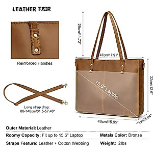 Leather Fair WOMENS LEATHER TOTE HANDBAG FOR LIFETIME WITH INNER BAG