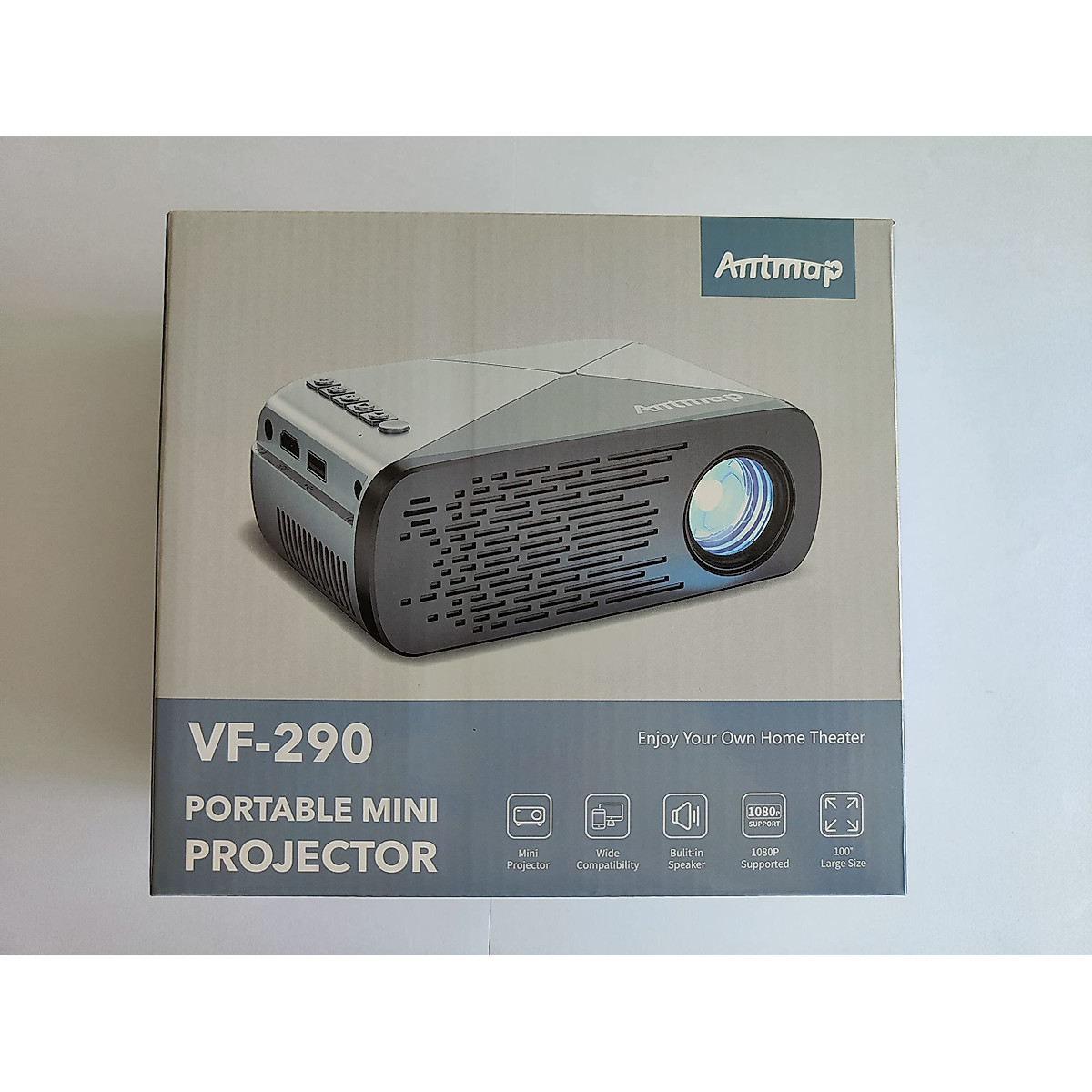 Mini Projector with WiFi, Supported 1080P Full HD, Portable Outdoor Movie Projector, Home Theater Video Projector Compatible with TV Stick/HDMI/USB/PS4/iOS & Android